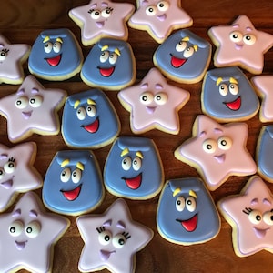 Dora Themed Sugar Cookies (12) - Etsy