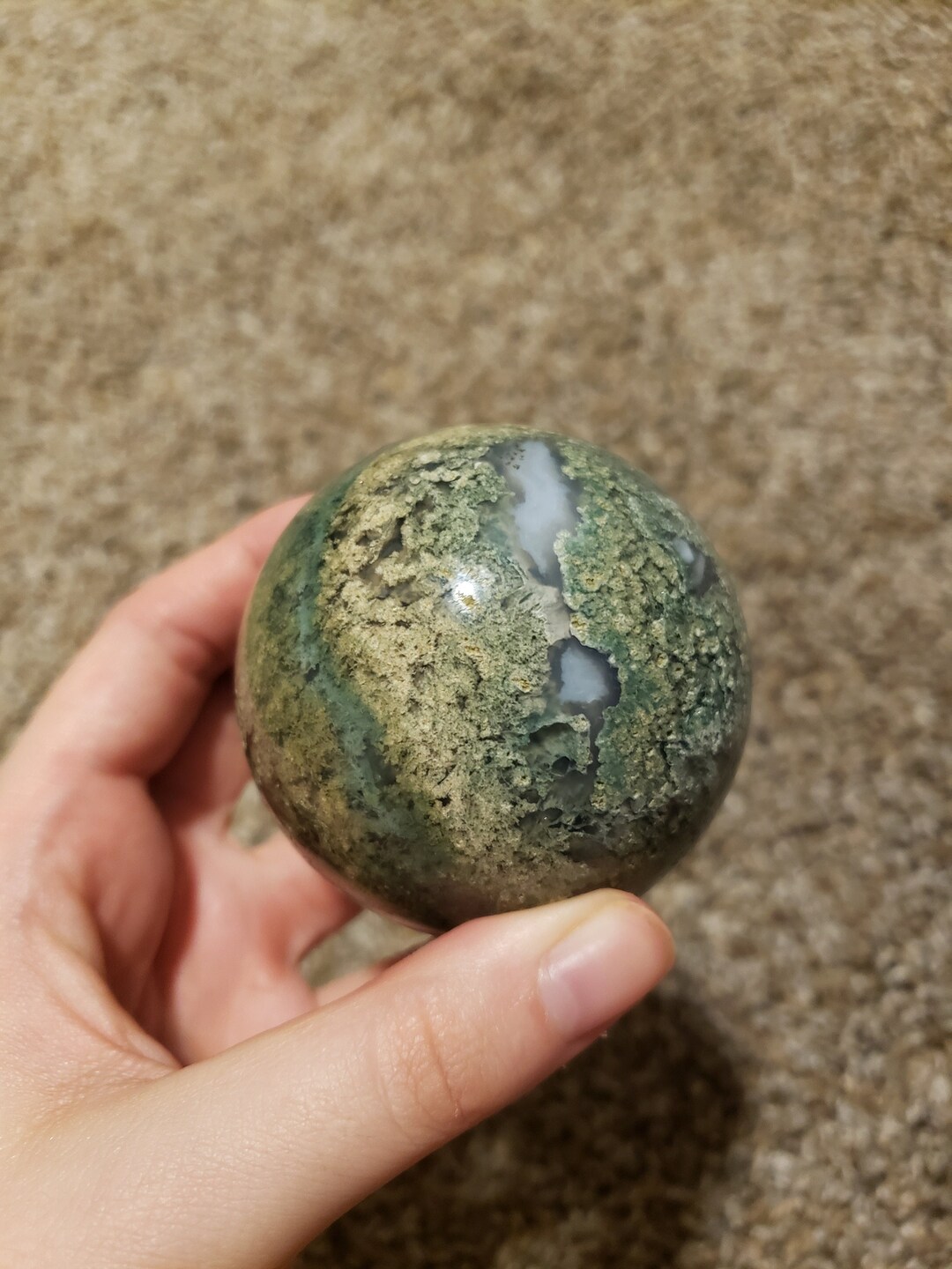 Moss Agate Sphere - Crystal Sphere - Green Moss Agate - Etsy