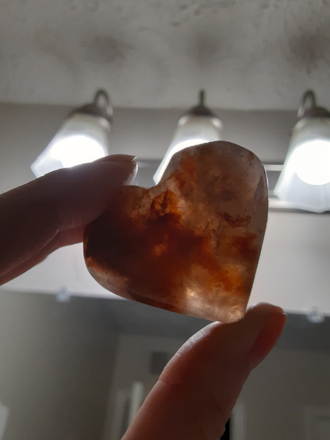 Fire Quartz - Quartz Fire - Crystal Heart - Fire Quartz Heart - Etsy