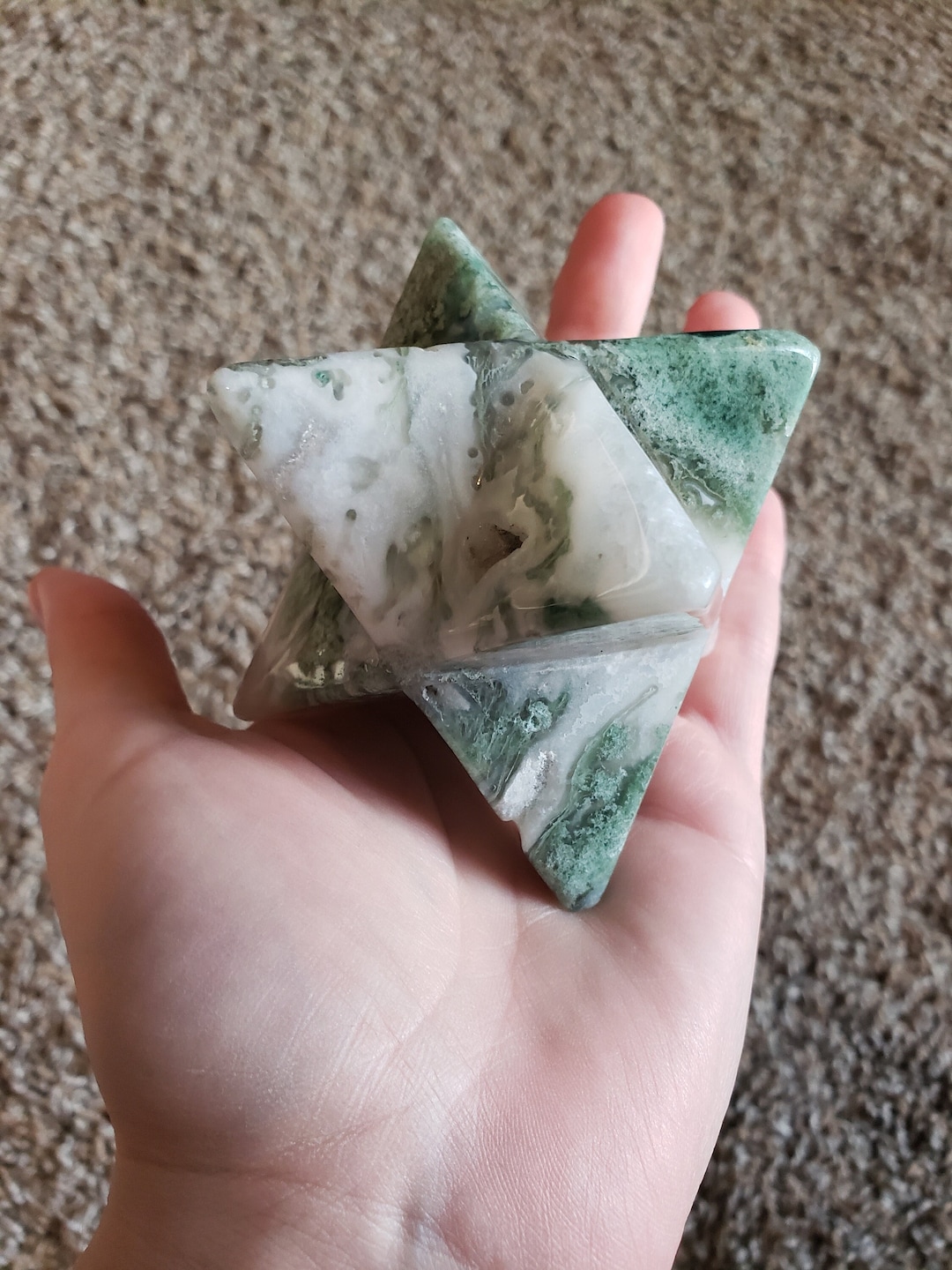 Crystal Merkabah - Crystal Merkaba - Merkabah Star - Moss Agate ...
