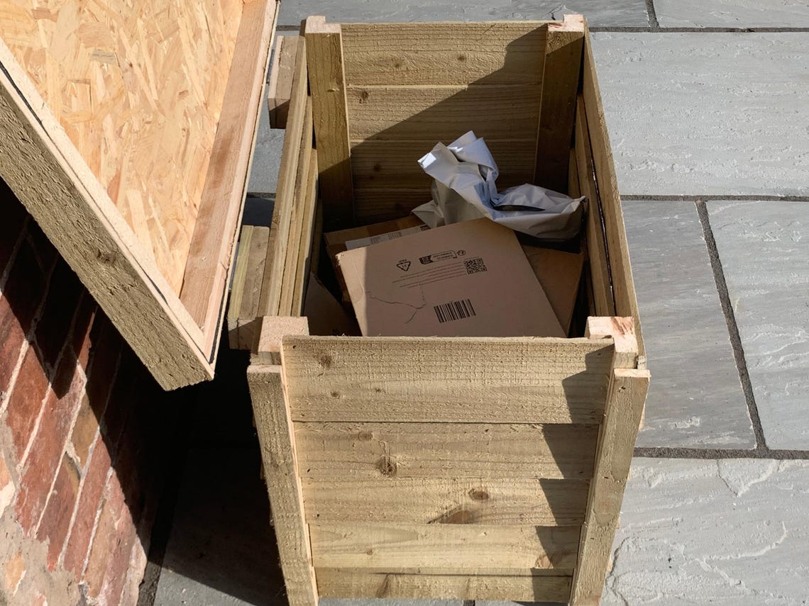 Delsafe Parcel Delivery Box Painted Black-garden Store, Shoe Boots ...