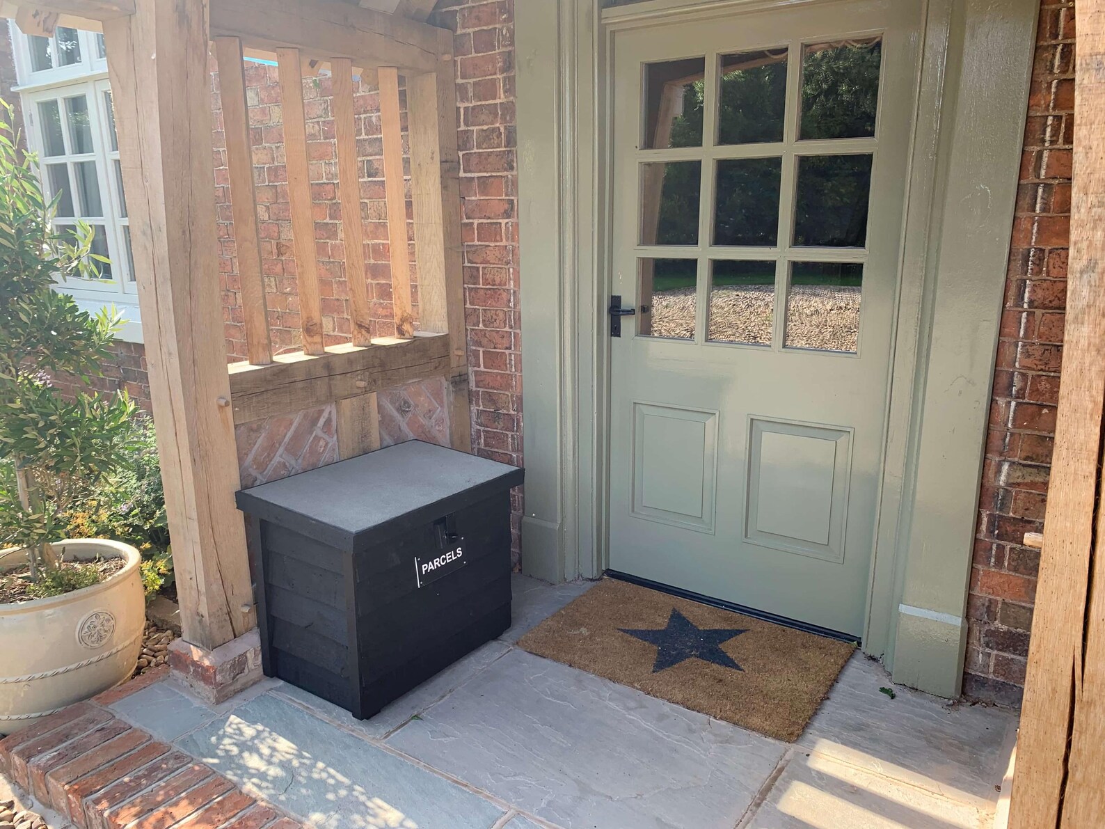 Delsafe Parcel Delivery Box Painted Black-garden Store, Shoe Boots ...