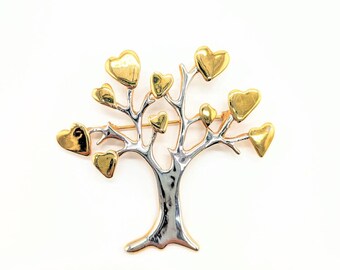 Gold Family Tree Brooch - Etsy