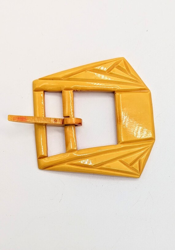Butterscotch BAKELITE Belt Buckle 1950's - Gem