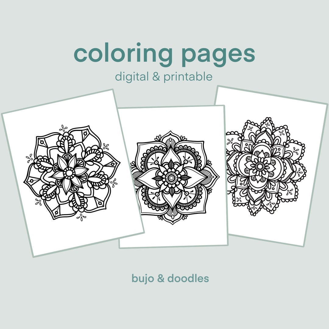 Mandala Coloring Page Pack | Digital Download | Coloring Sheet ...