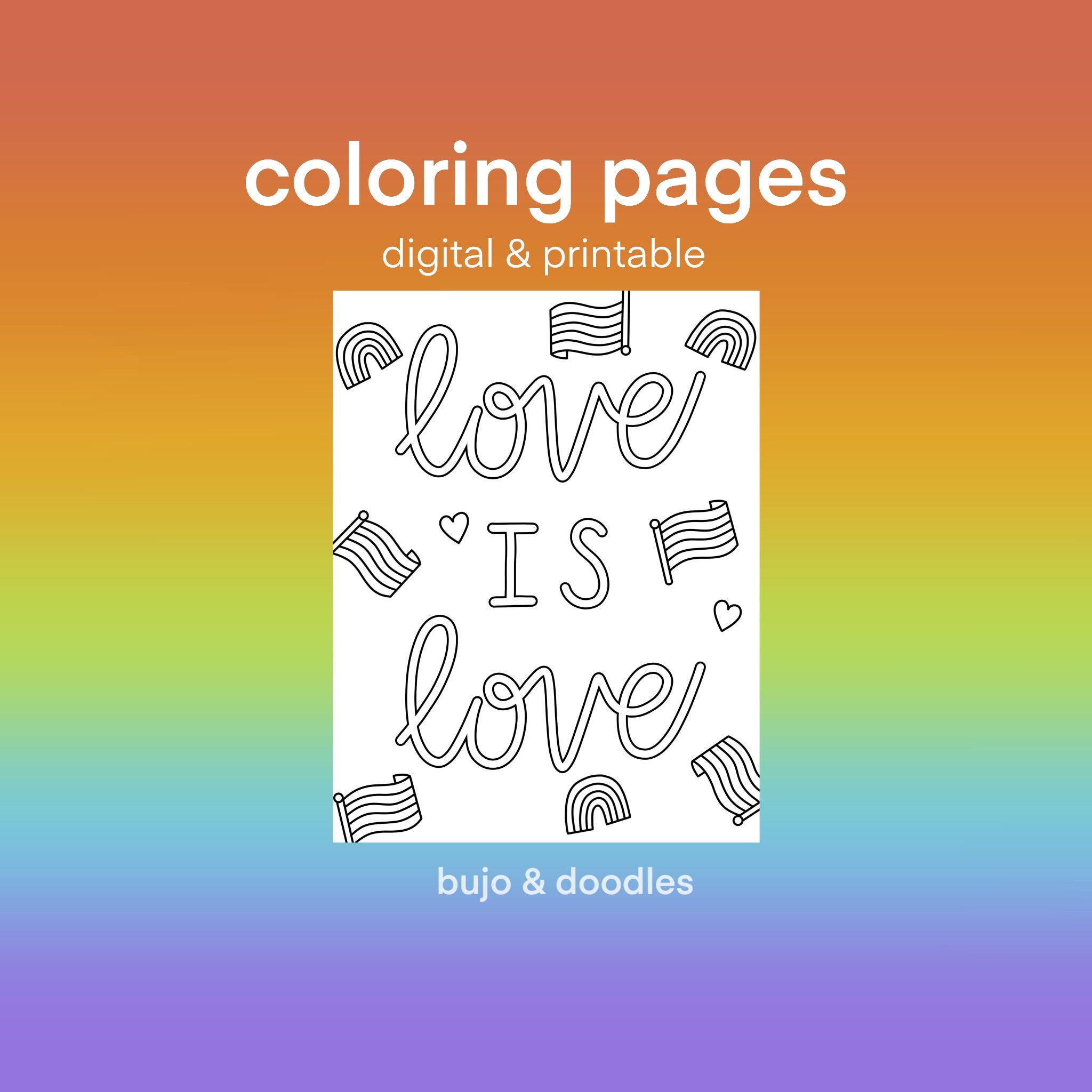 Pride Coloring Page Pack | Digital Download | Coloring Sheet ...