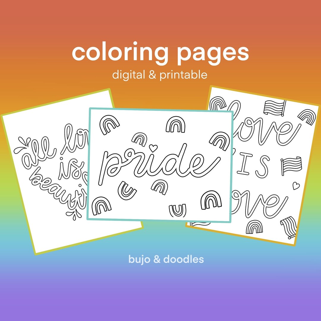 Pride Coloring Page Pack | Digital Download | Coloring Sheet ...