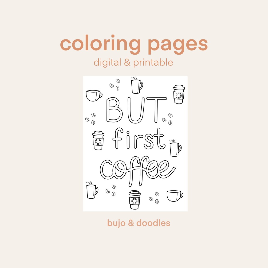 Coffee Shop Coloring Page Pack | Digital Download | Coloring Sheet ...