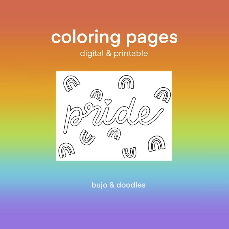 Pride Coloring Page Pack | Digital Download | Coloring Sheet ...