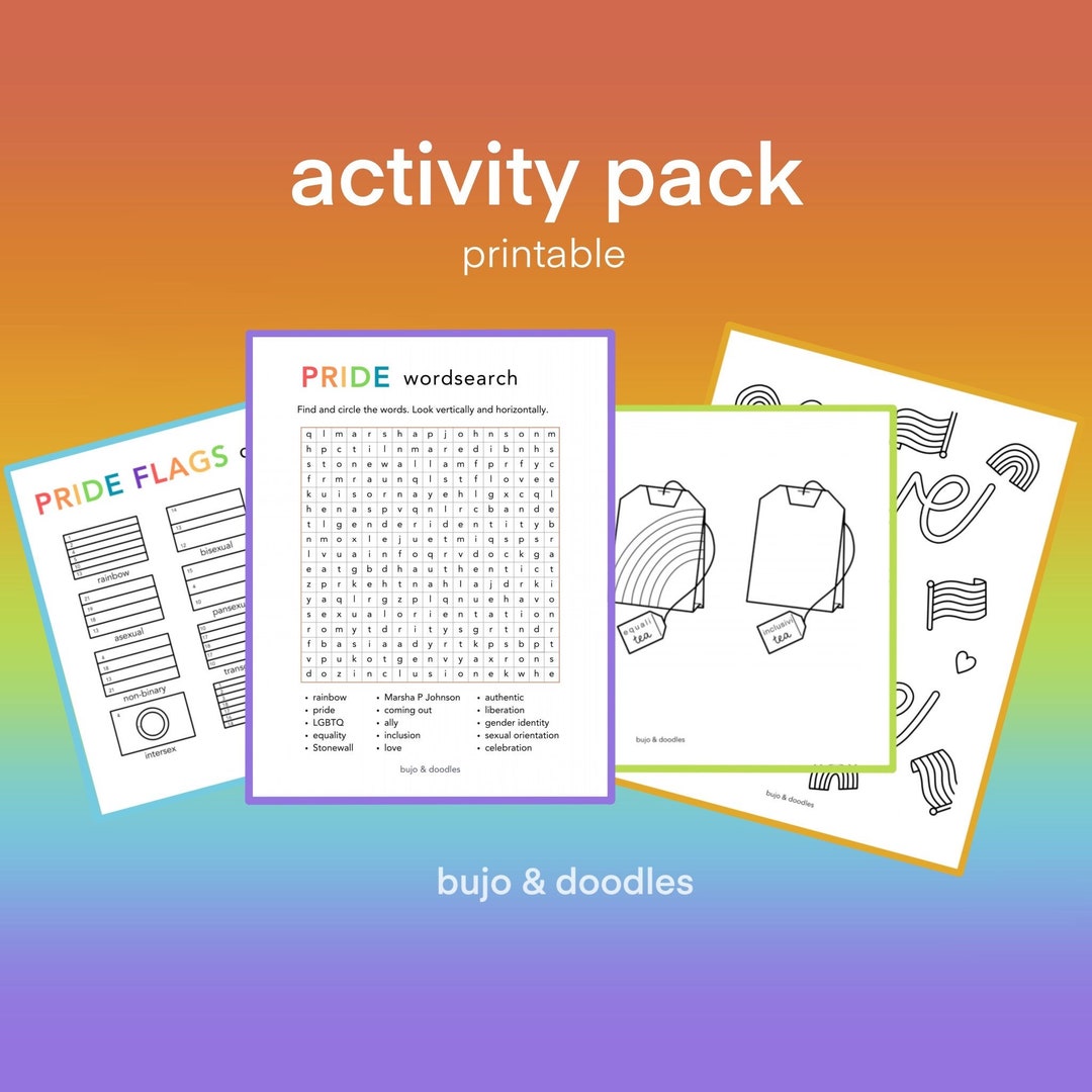 Pride Month Activity Pack | Digital Download | Coloring Sheet ...