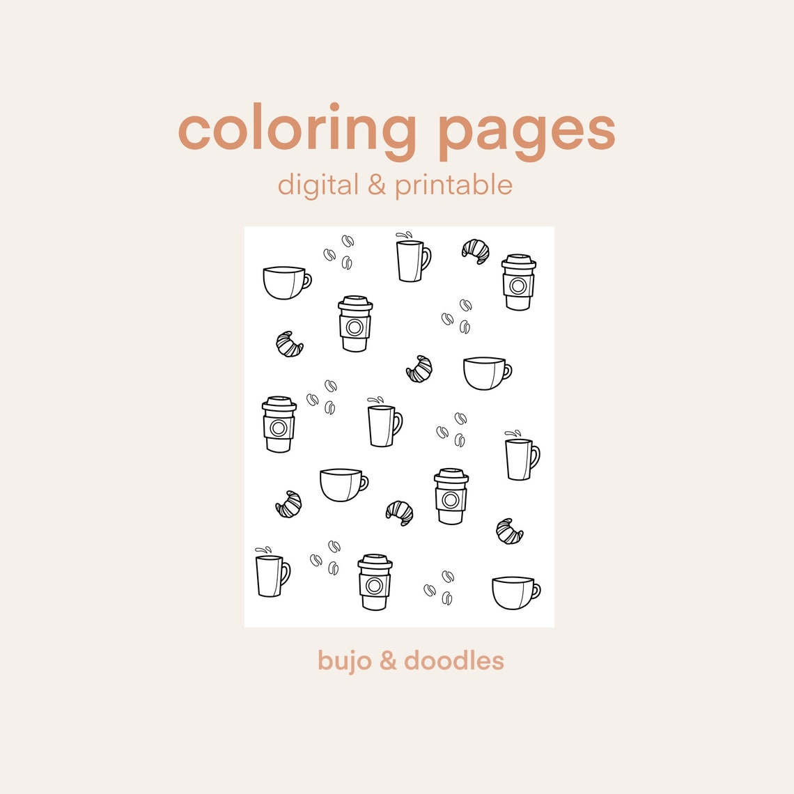 Coffee Shop Coloring Page Pack | Digital Download | Coloring Sheet ...