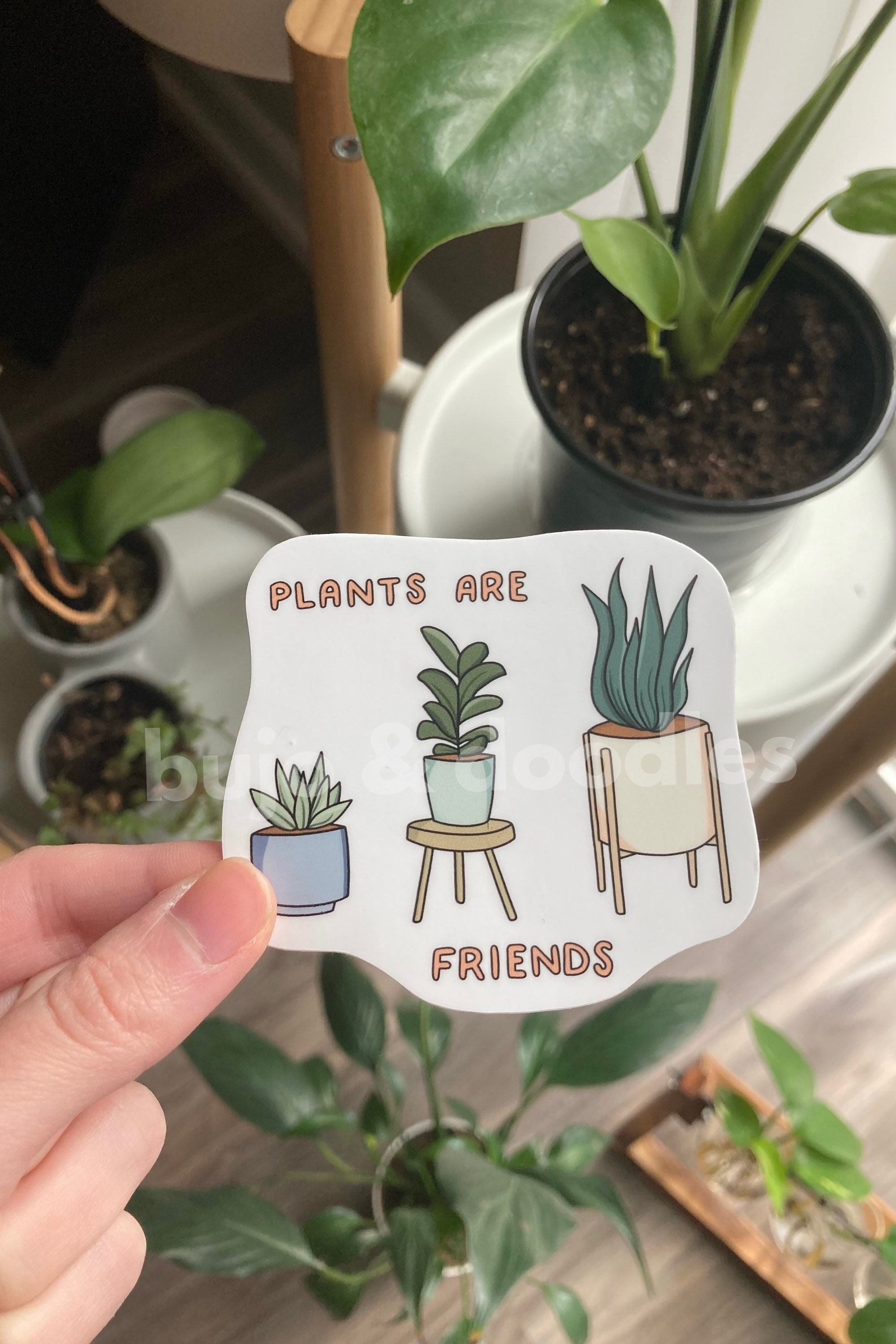 Plants Are Friends Plant Stickers Houseplants Succulents Fiddle Leaf ...