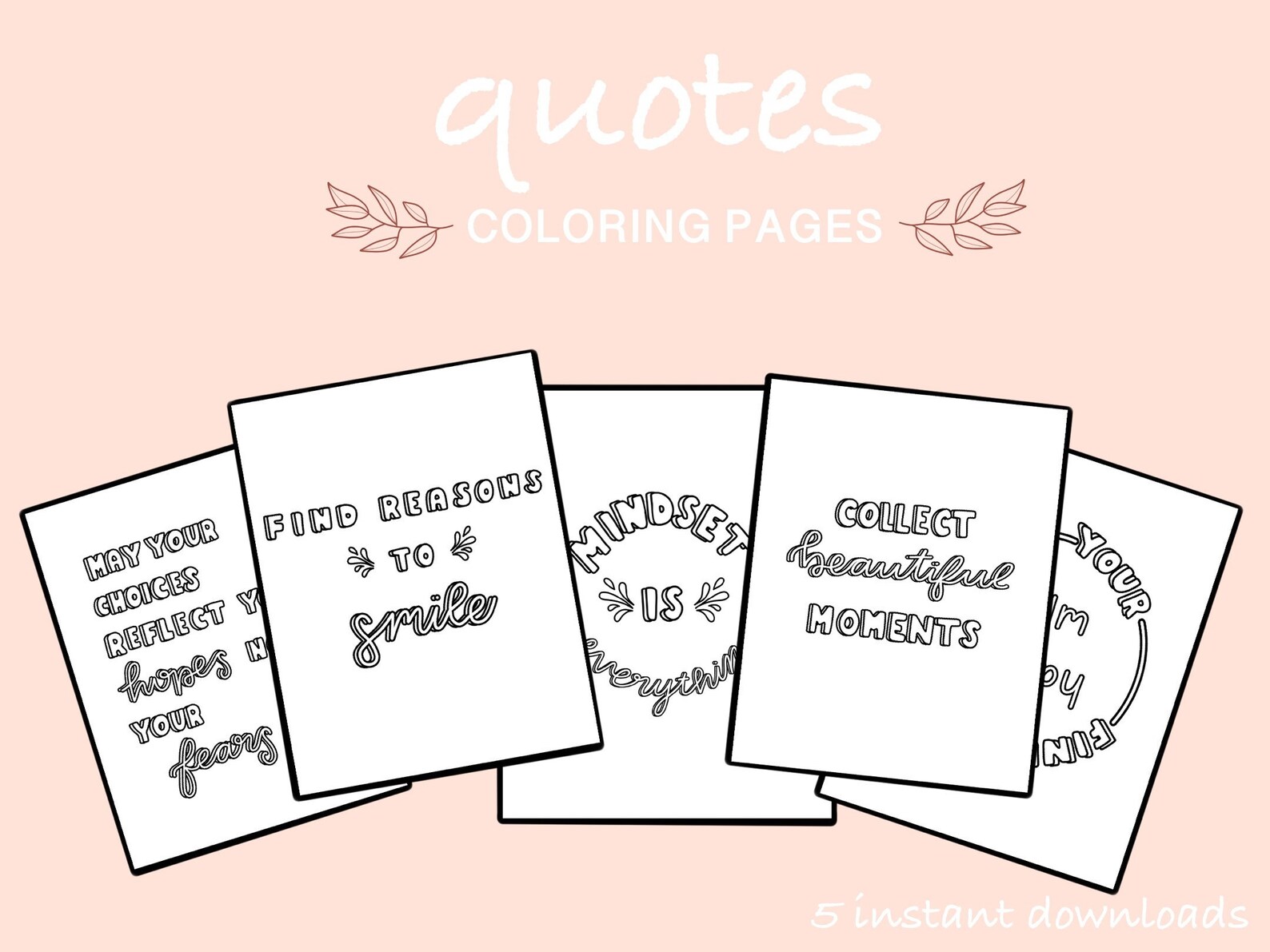 Quotes Coloring Page Pack | Digital Download | Coloring Sheet ...