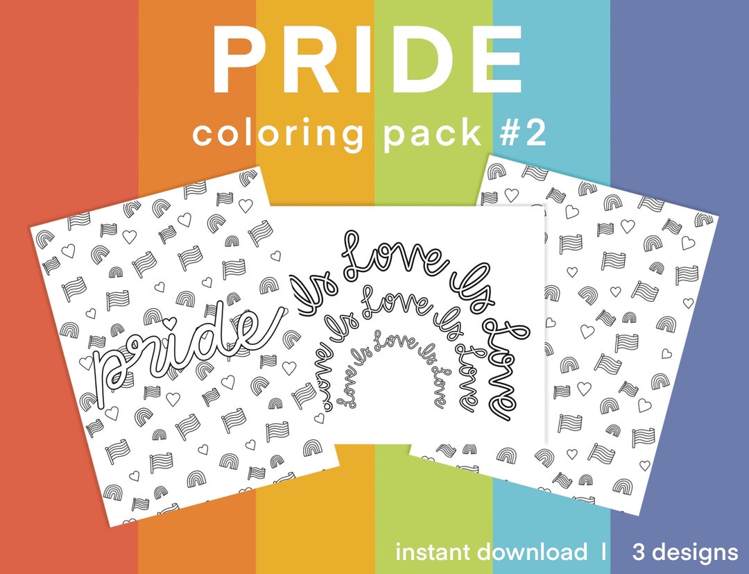 Pride Coloring Page Pack #2 | Digital Download | Coloring Sheet ...