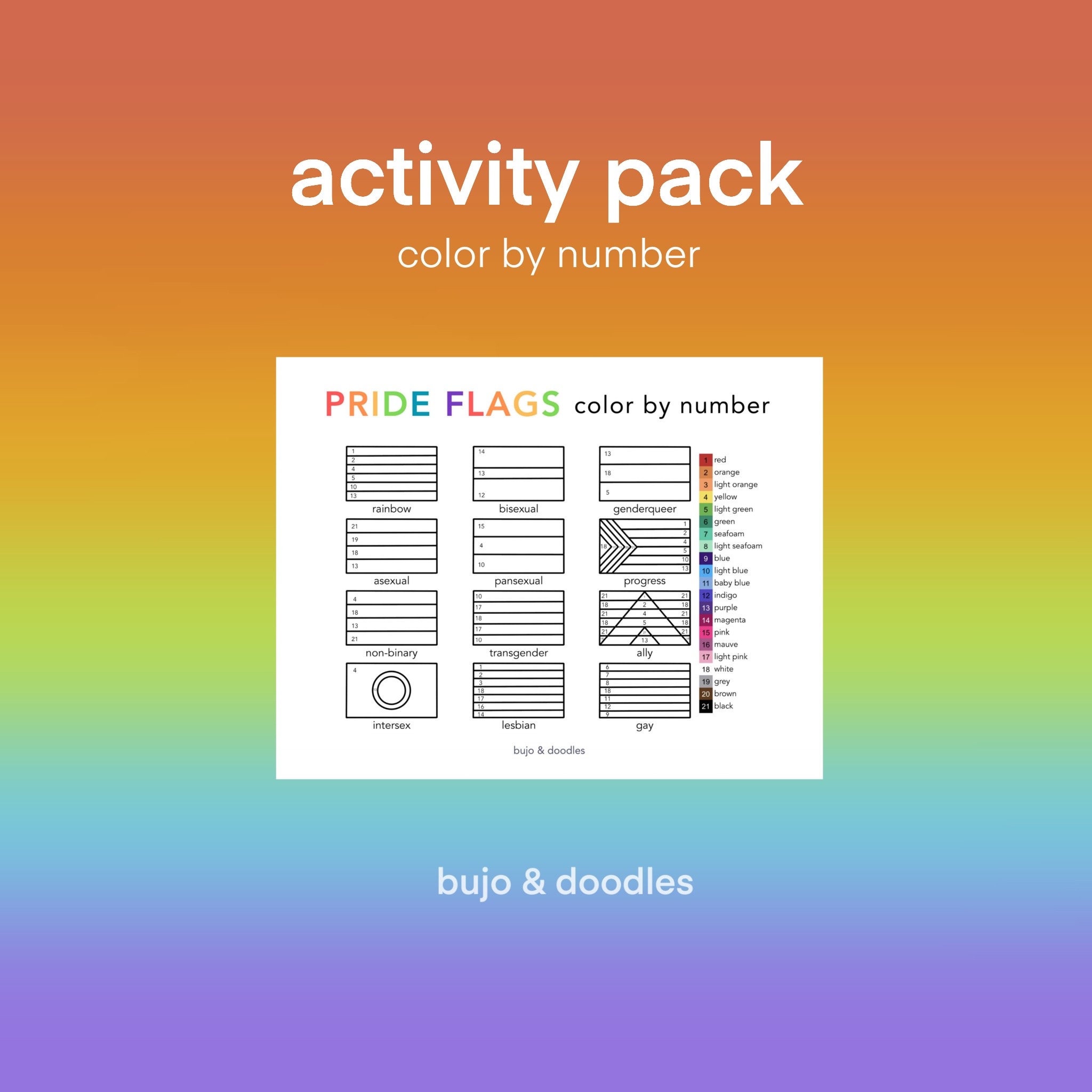 Pride Month Activity Pack | Digital Download | Coloring Sheet ...