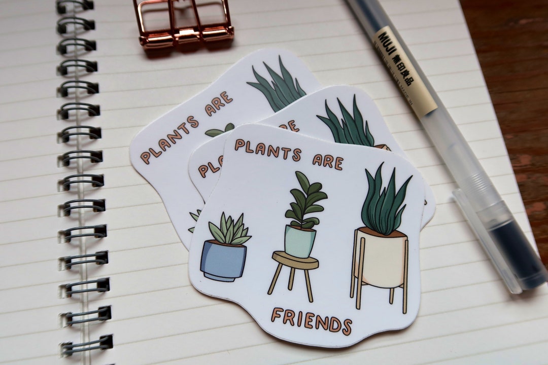 Plants Are Friends Plant Stickers Houseplants Succulents Fiddle Leaf ...