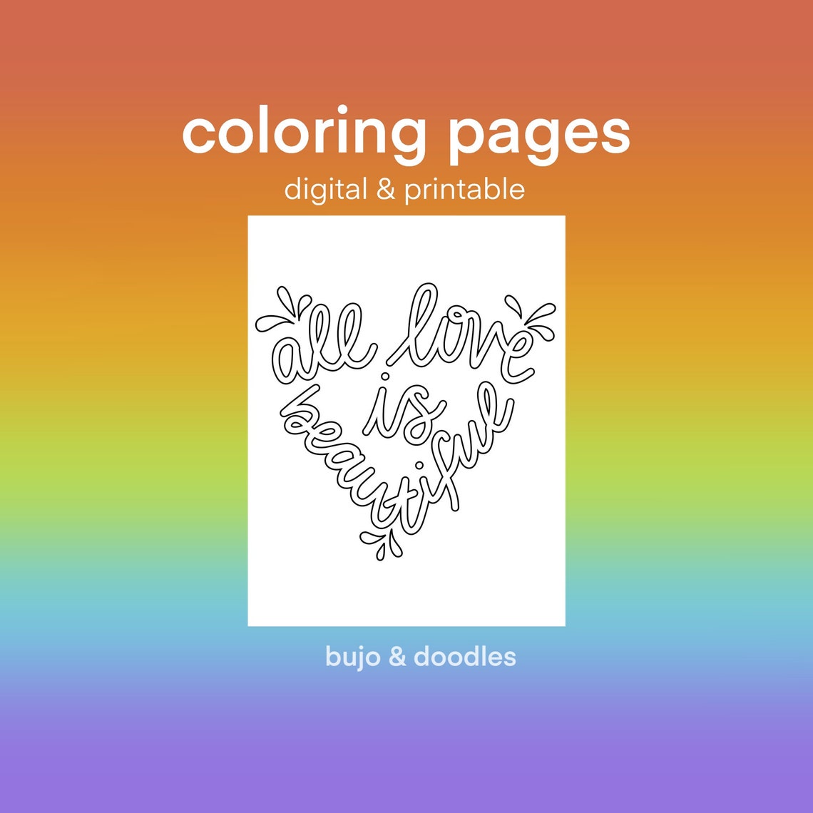 Pride Coloring Page Pack | Digital Download | Coloring Sheet ...
