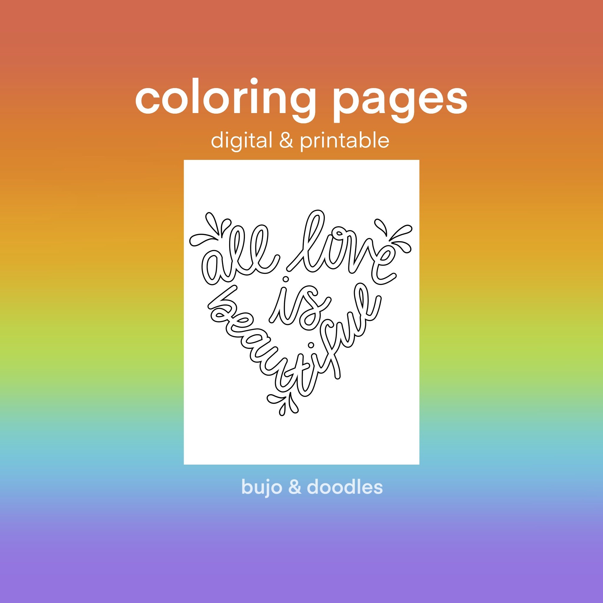 Pride Coloring Page Pack | Digital Download | Coloring Sheet ...