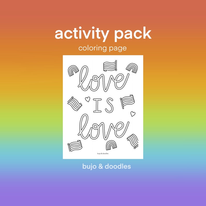 Pride Month Activity Pack | Digital Download | Coloring Sheet ...
