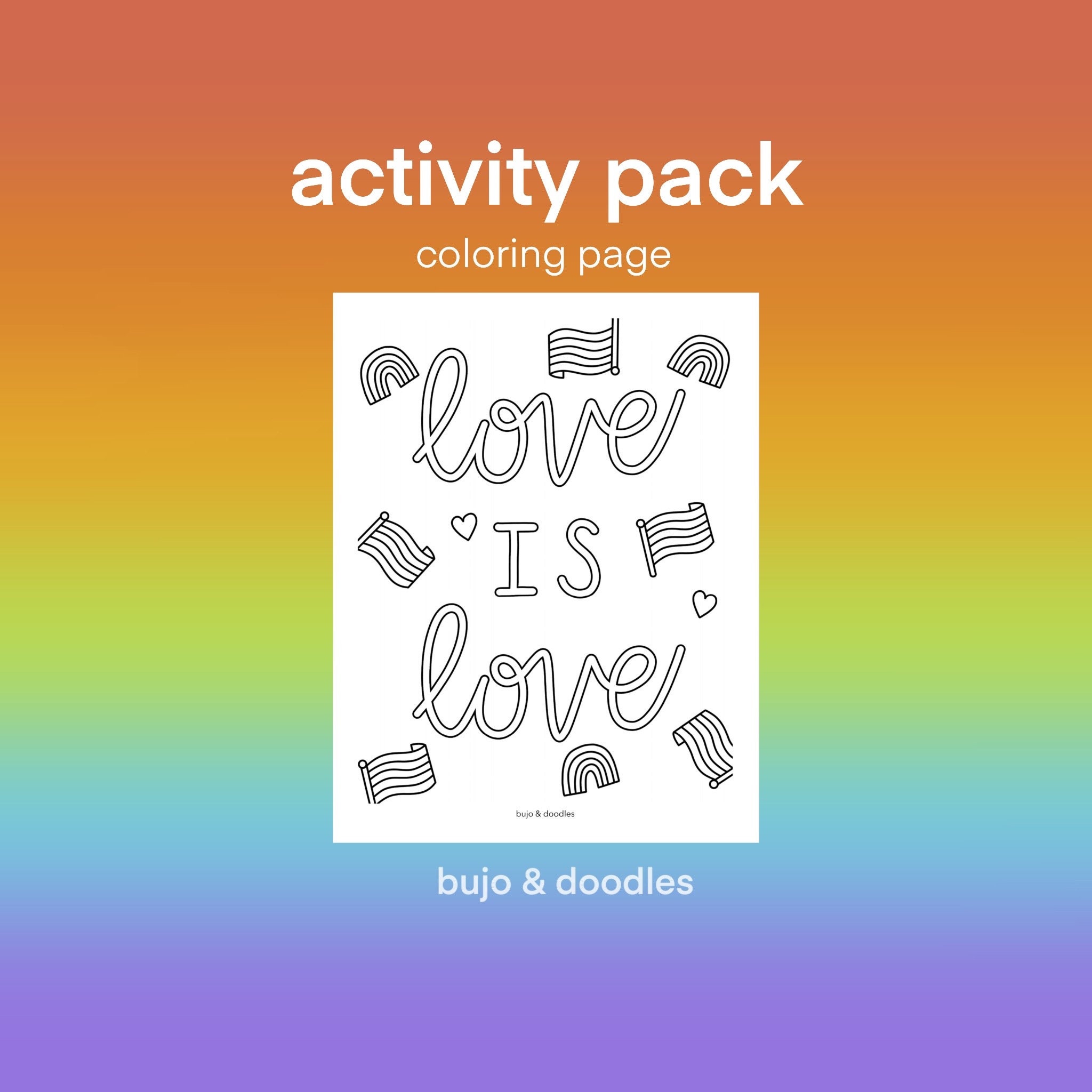 Pride Month Activity Pack | Digital Download | Coloring Sheet ...