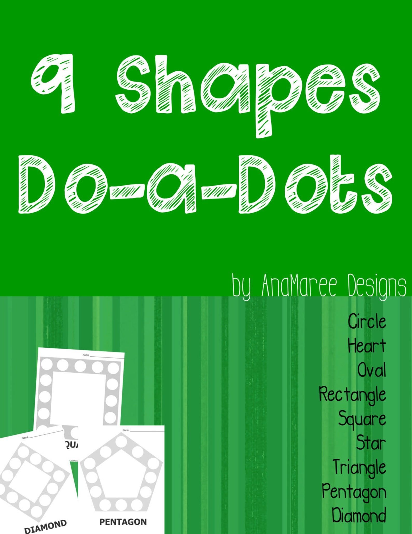 Homeschool Printable: Do-a-dot Shapes, Set of 9 - Etsy