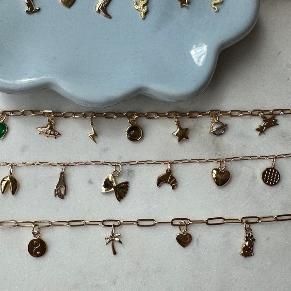 Necklace With Custom Charm and Letters - Etsy