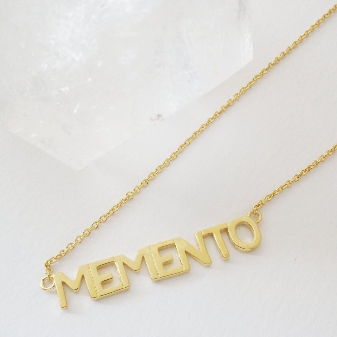 Memento Memory Death Nameplate Necklace Minimalist, Delicate Jewelry ...
