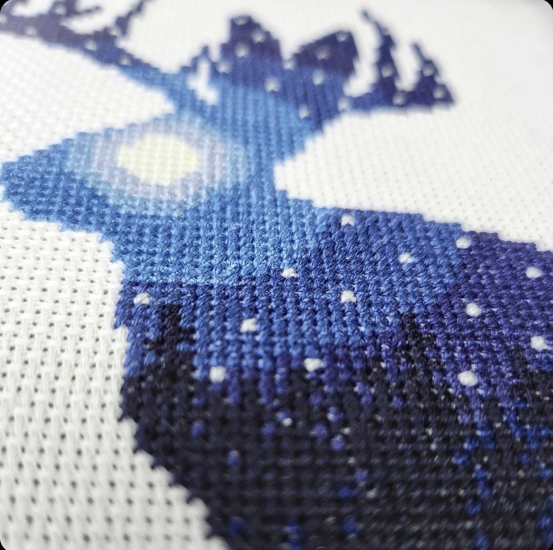 Jackalope Cryptid Silhouette at Night Landscape Cross Stitch - PDF ...