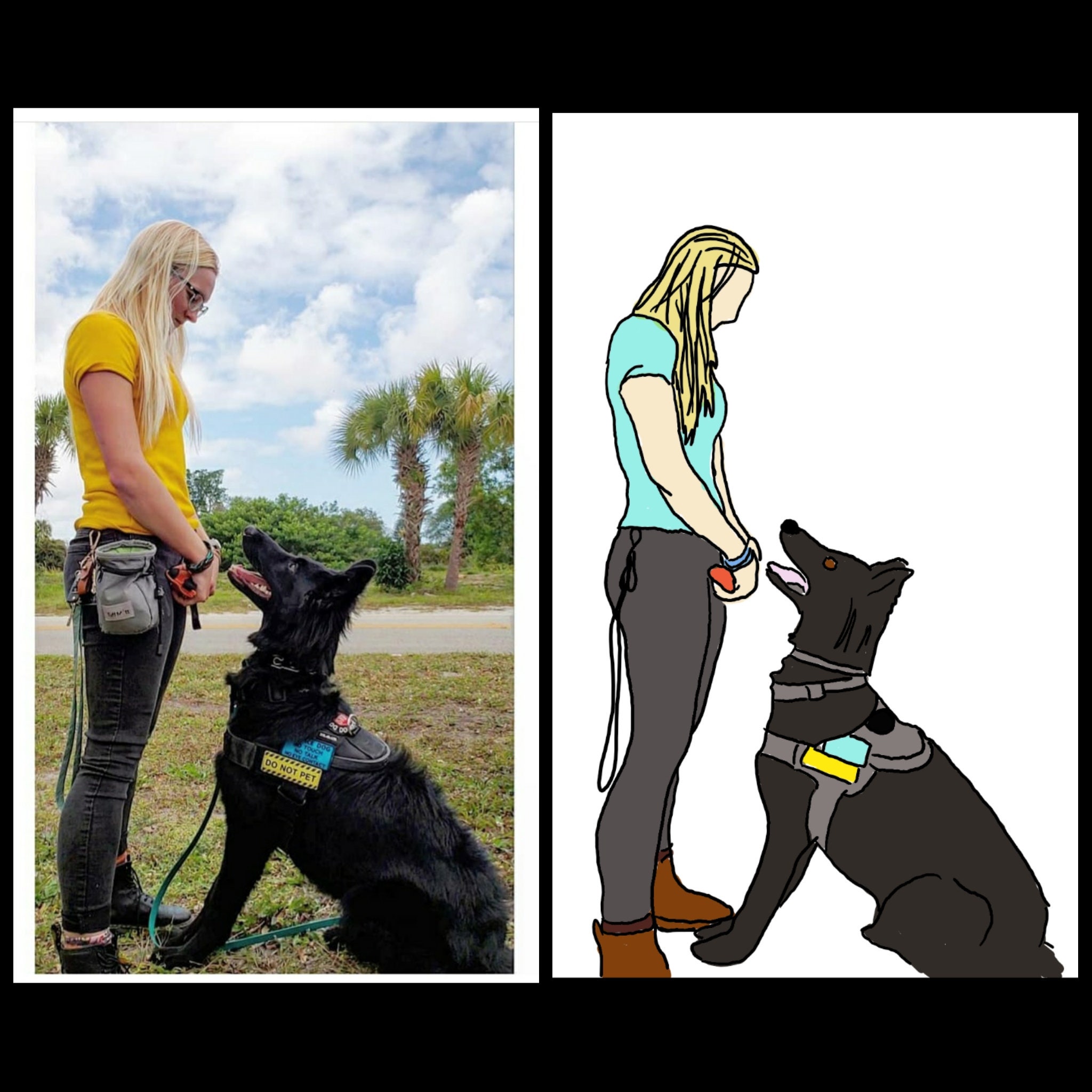 Custom K9 Handler Logo, Dog Handler Portrait, Faceless Portrait, Custom ...