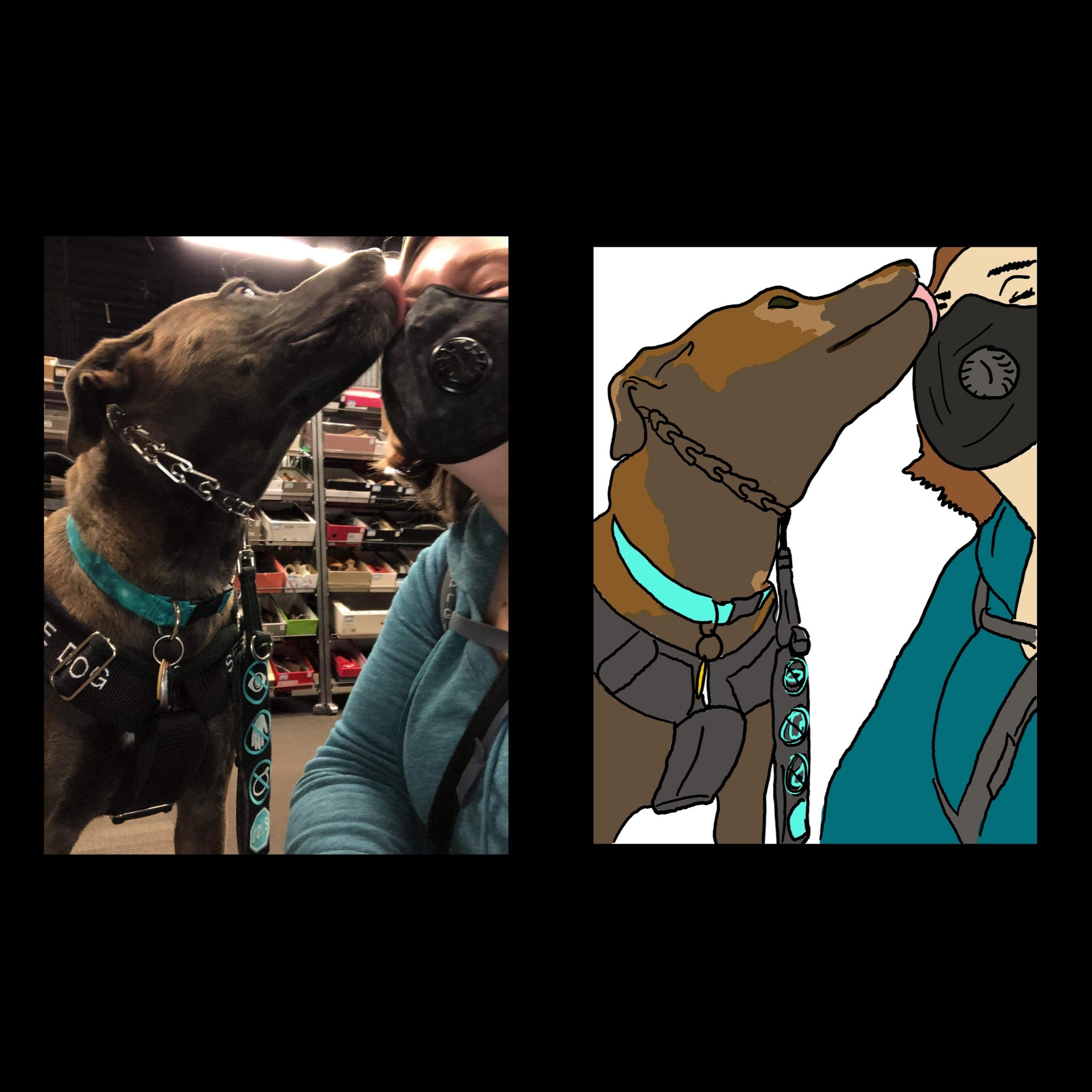 Custom K9 Handler Logo, Dog Handler Portrait, Faceless Portrait, Custom ...