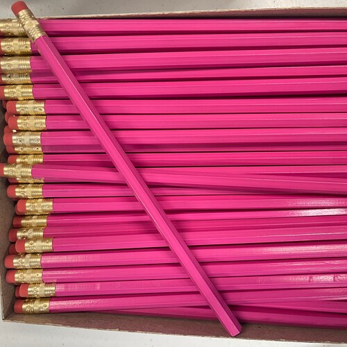 Pink Custom Pencils 10 Personalized Pencils Name Pencils - Etsy