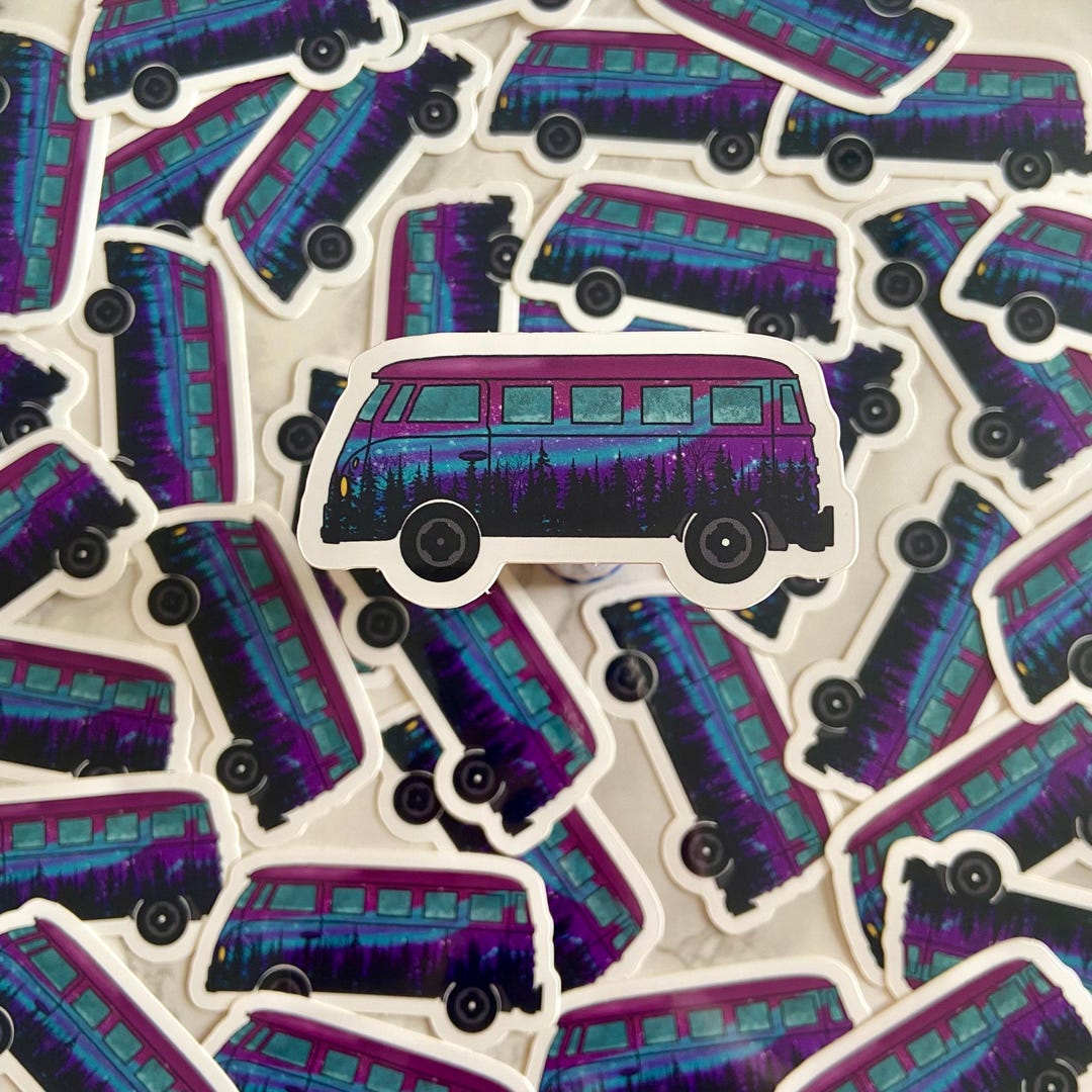 Midnight Campervan Sticker Decal - Etsy