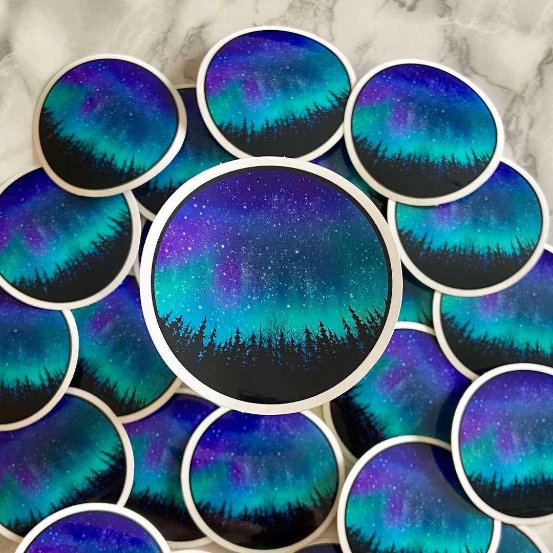 Northern Lights Night Sky Sticker - Etsy