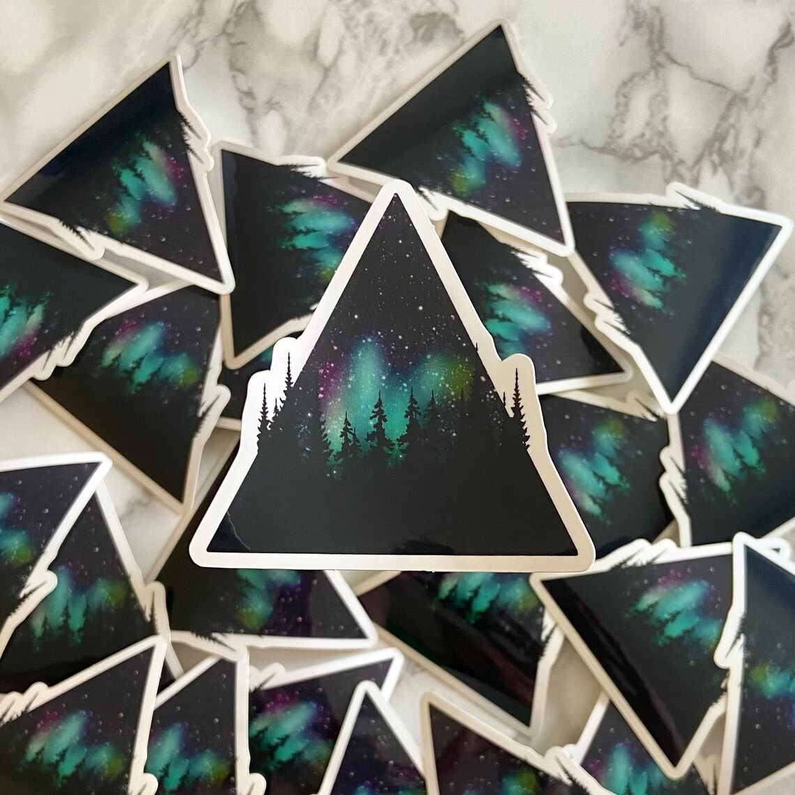 Northern Lights / Triangle / Sticker / Decal / Water Bottle / Nightsky ...