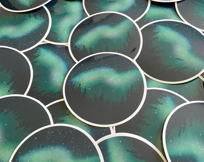 Northern Lights / Triangle / Sticker / Decal / Water Bottle / Nightsky ...