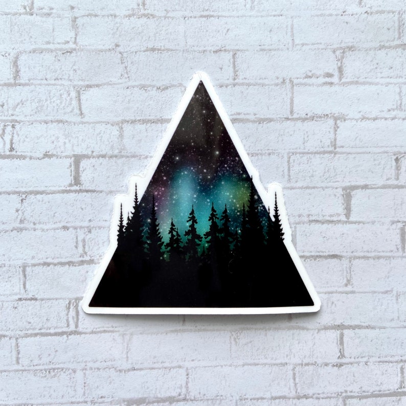 Northern Lights / Triangle / Sticker / Decal / Water Bottle / Nightsky ...