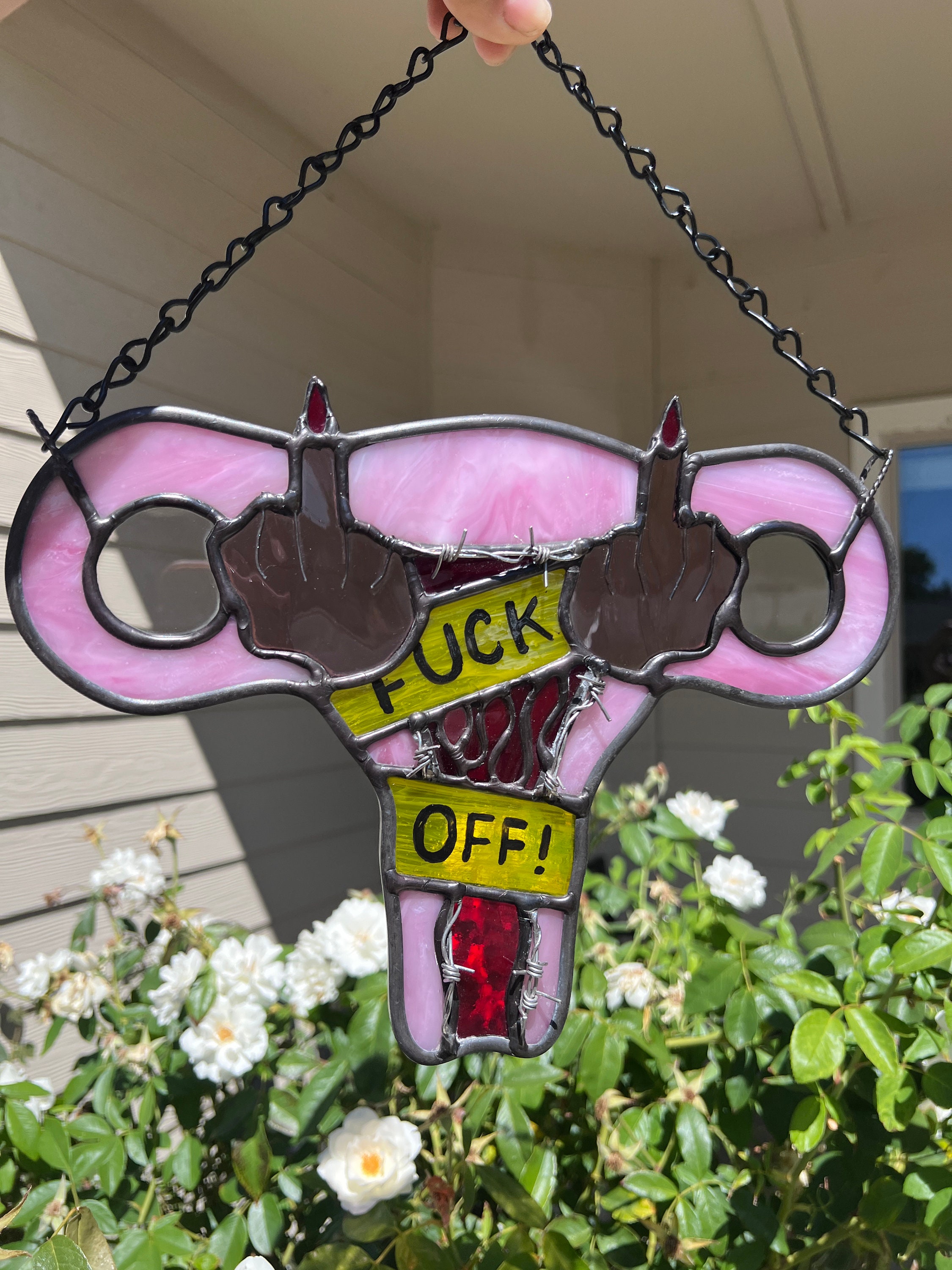 Angry Flip off Uterus Stained Glass - Etsy