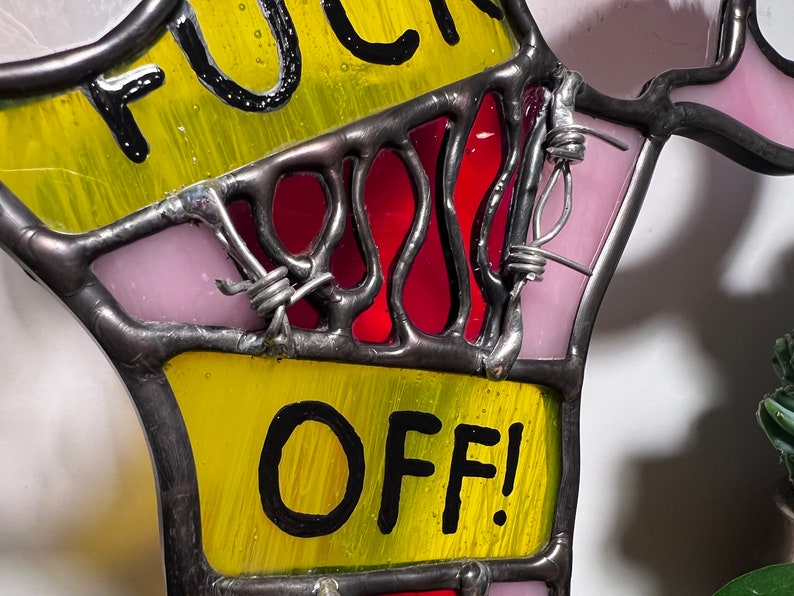 Angry Flip off Uterus Stained Glass - Etsy