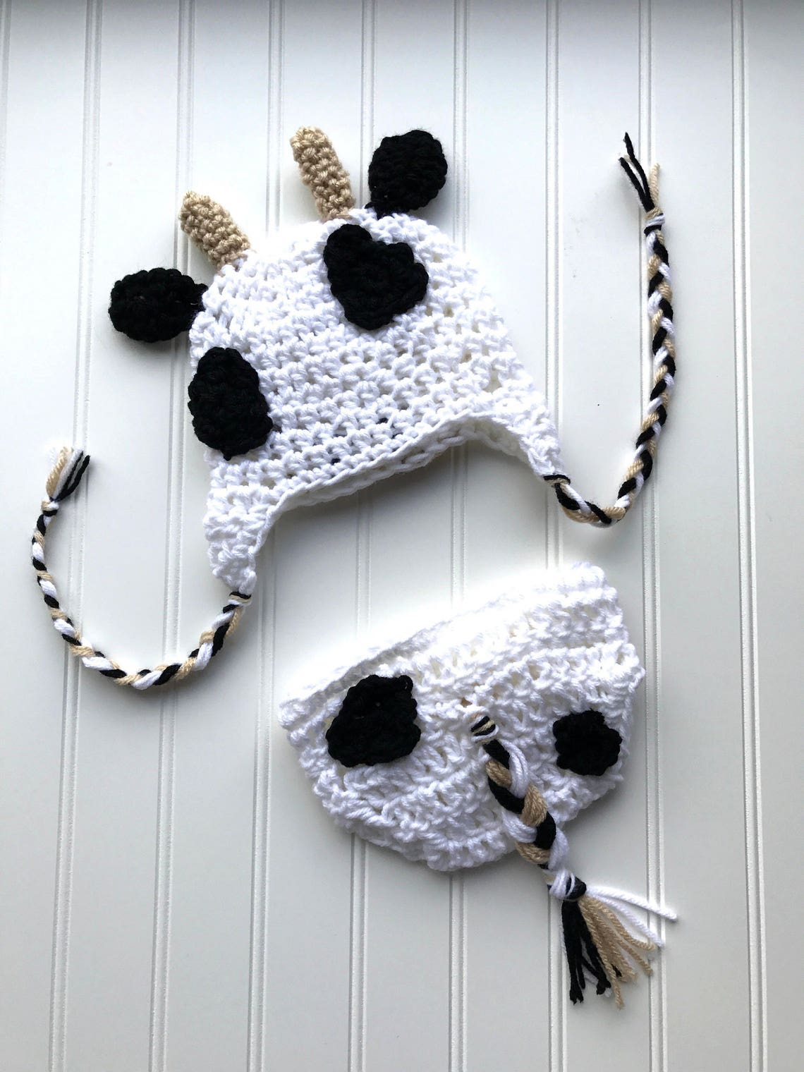 Crochet Cow Hat Crochet Baby Cow Hat Cow Hat and Diaper - Etsy
