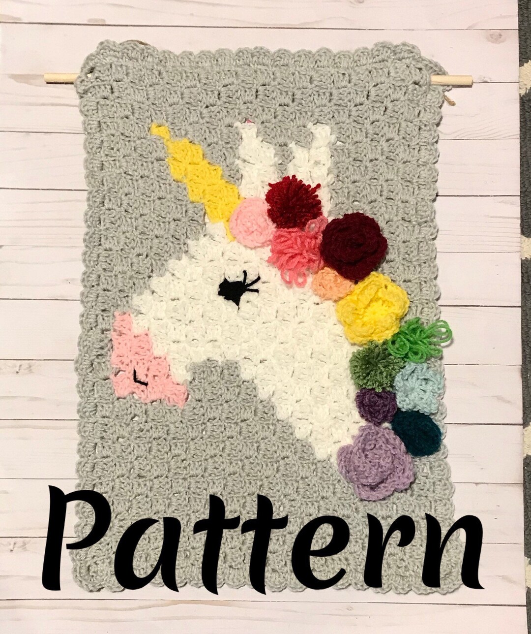 PATTERN, Crochet Unicorn Wall Hanging Pattern, Unicorn C2c Graph ...