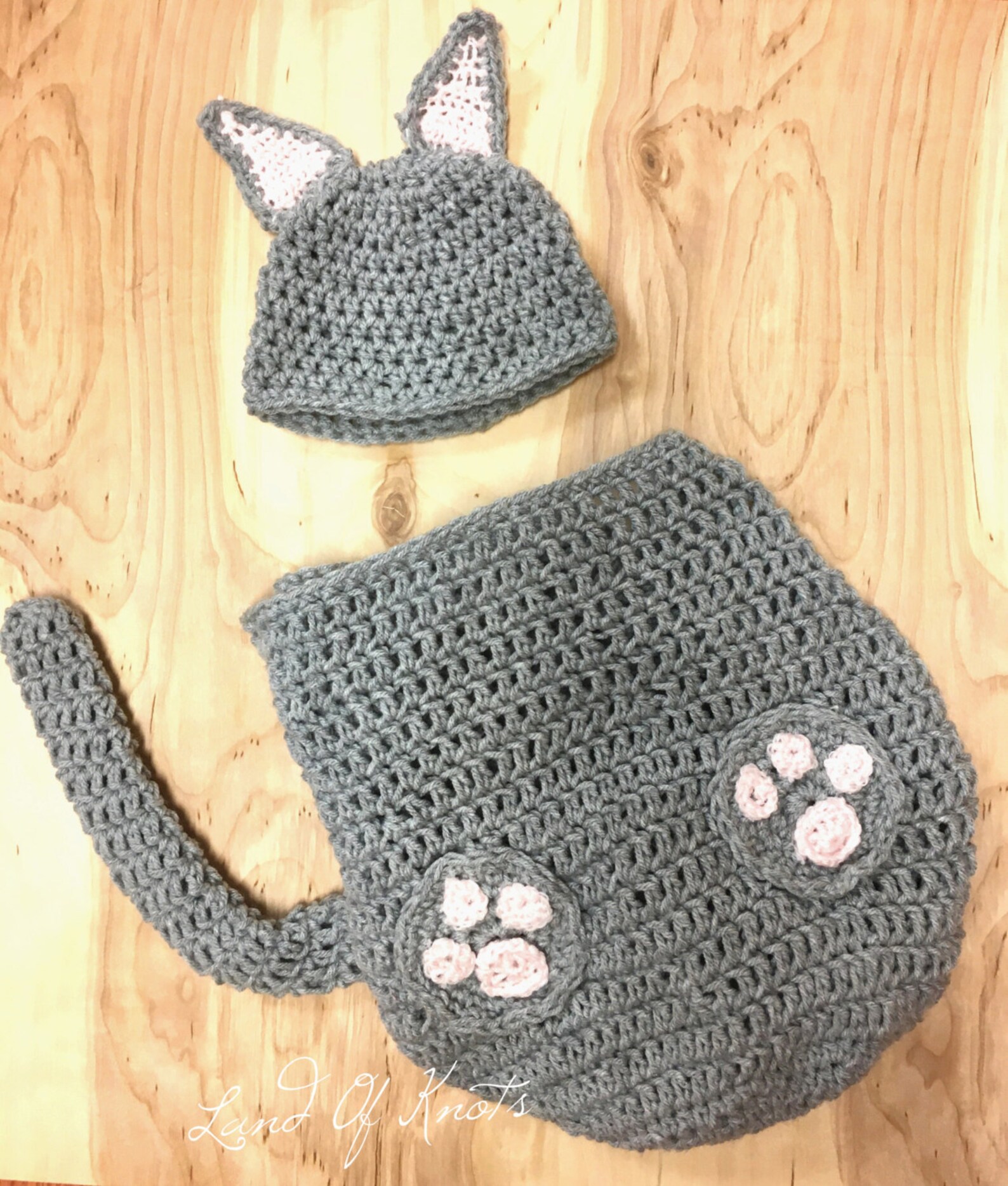 Crochet Cat Outfit Newborn Cat Swaddle Grey Cat Hat Newborn | Etsy