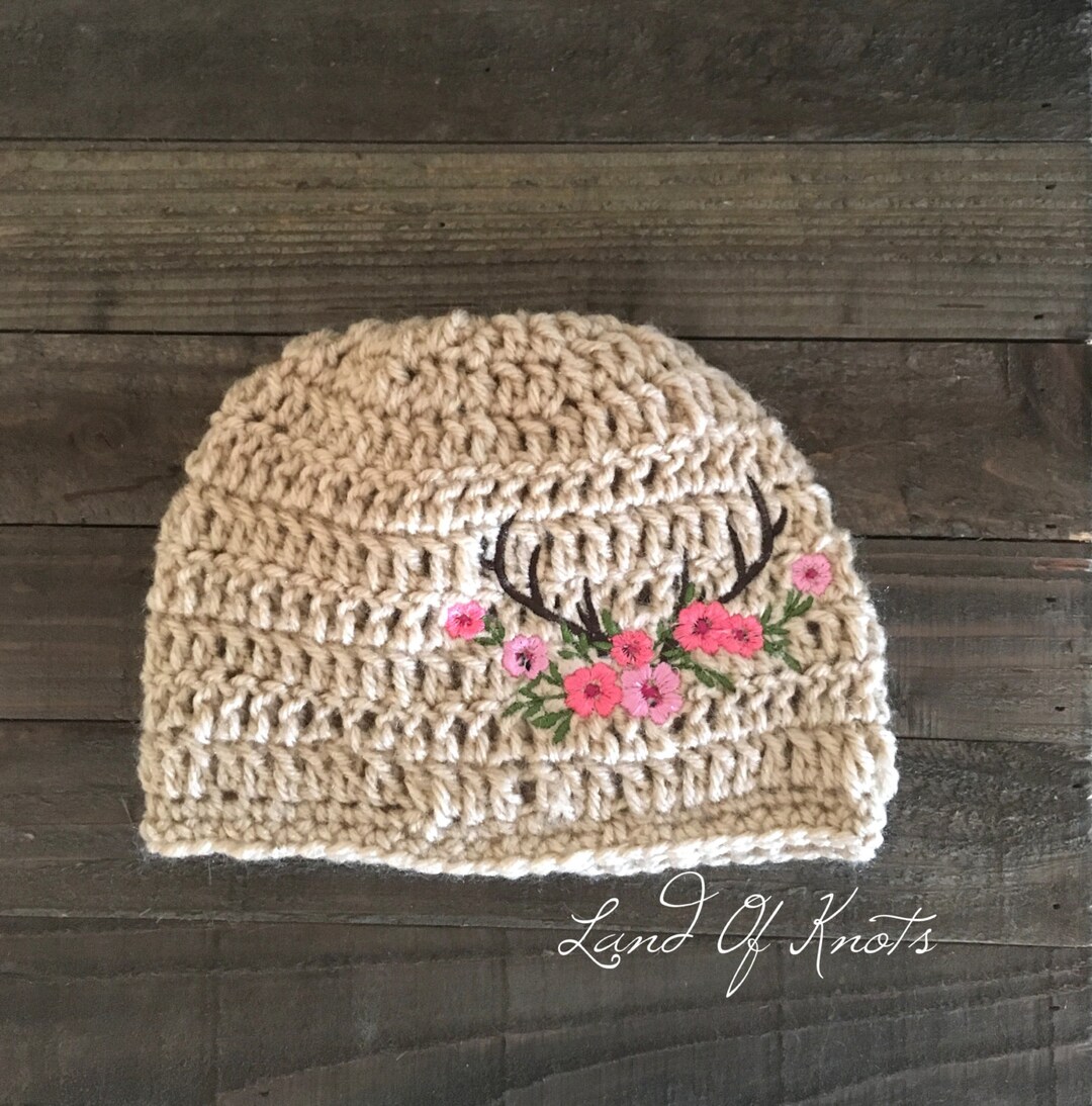 Newborn Deer Antler Hat, Crochet Baby Hat, Deer Antler Hat, Deer Antler ...