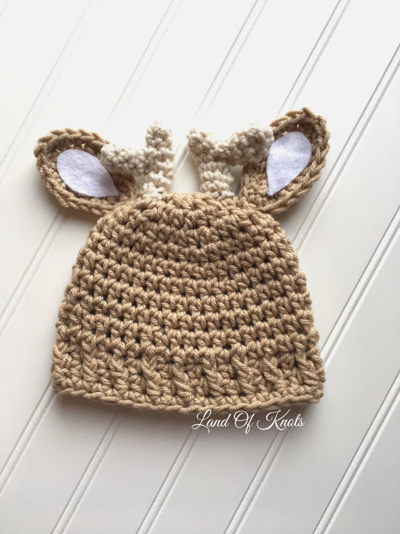 Newborn Deer Antler Hat Crochet Baby Hat Deer Antler Hat - Etsy