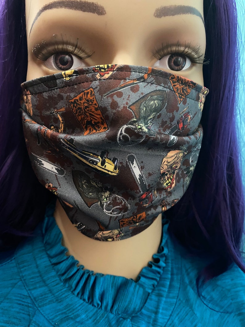 Face Mask made from Evil Dead fabric facemask Adjustable | Etsy