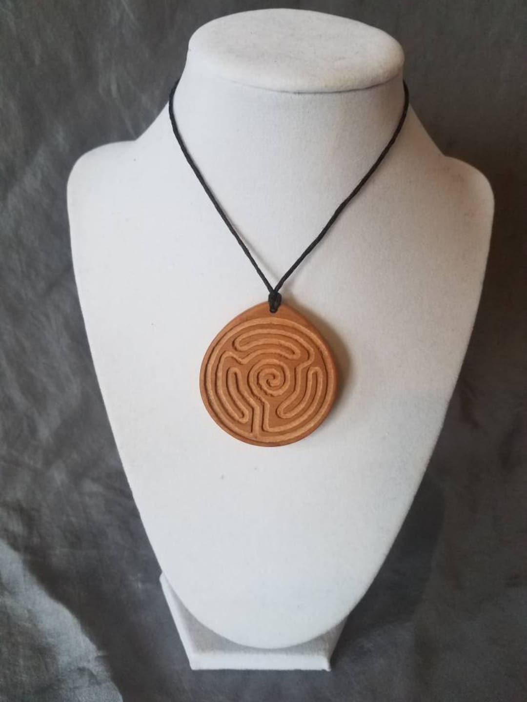 Wooden Necklace, Wooden Labyrinth, Labyrinth Necklace, Wood Labyrinth ...