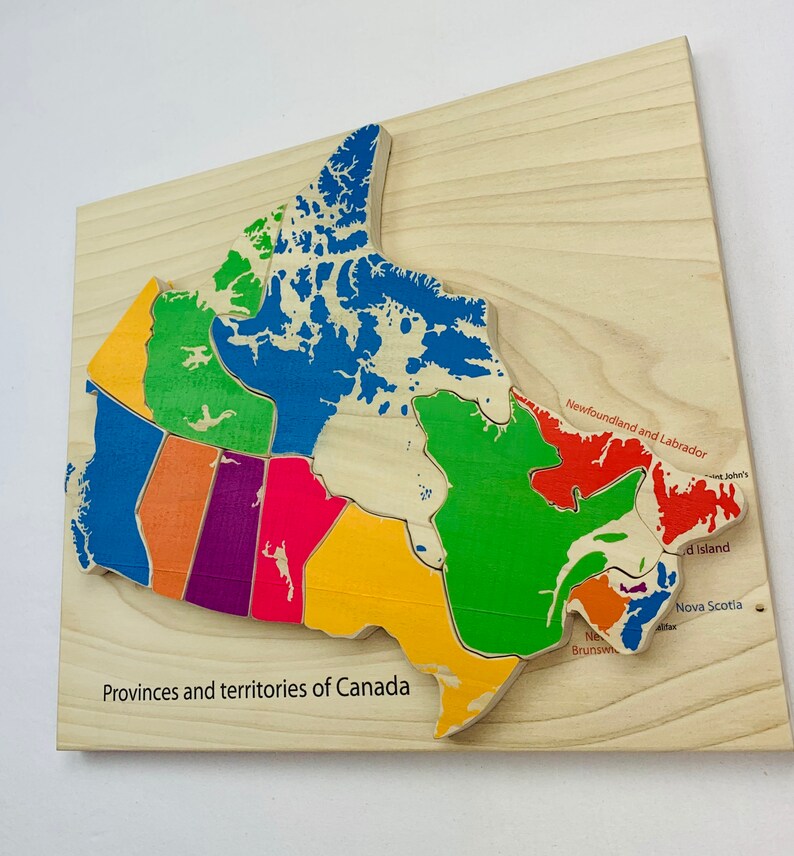 Provinces and Territories of Canada Canadian Map Puzzle Map - Etsy