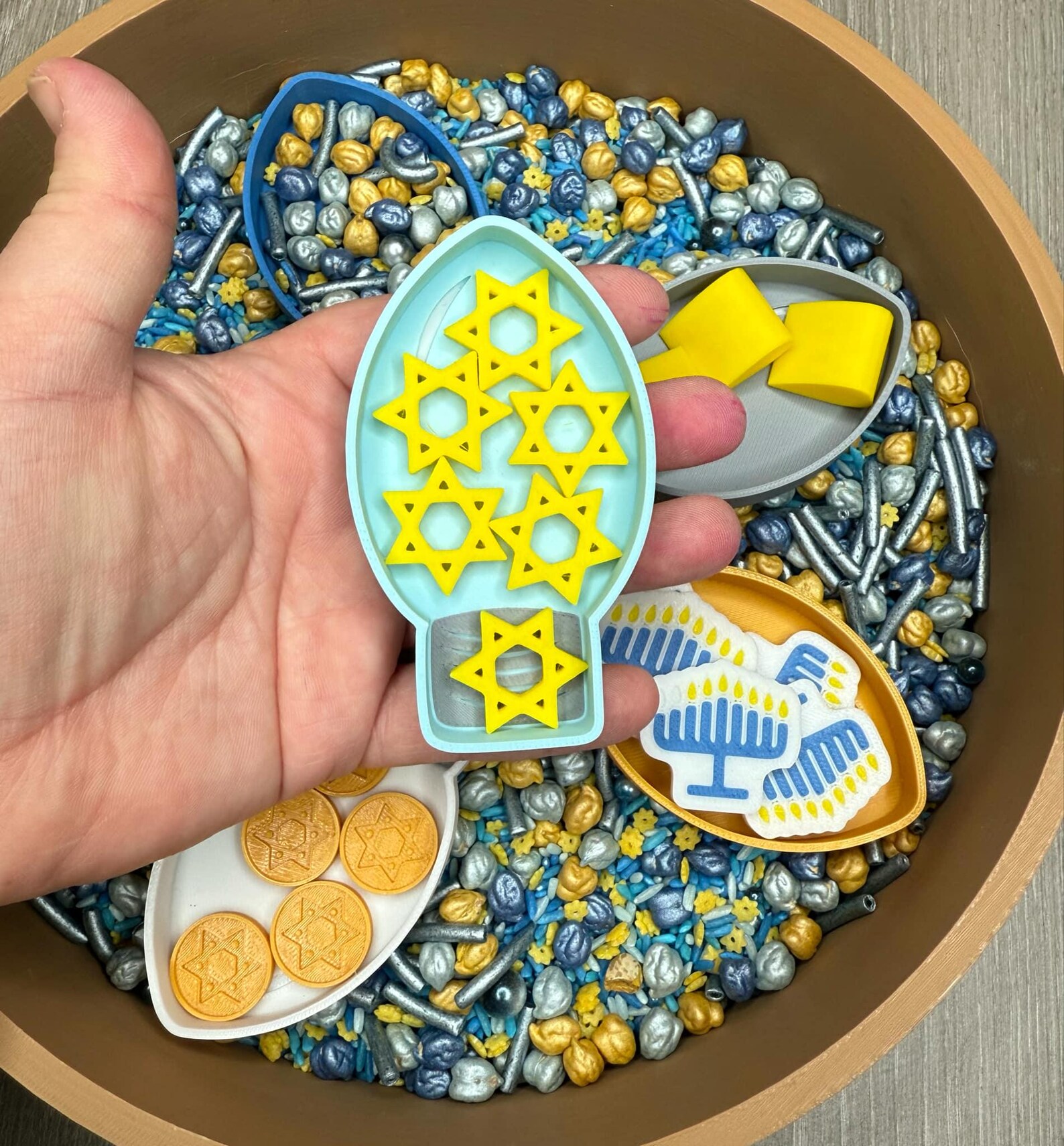 Hanukkah Sensory Fill With Premium Add Ins, Chaunakah Themed Sensory ...