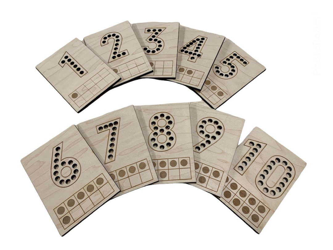 Lacing Cards, Math Cards, Wooden Cards, Number Cards, Math, Montessori ...