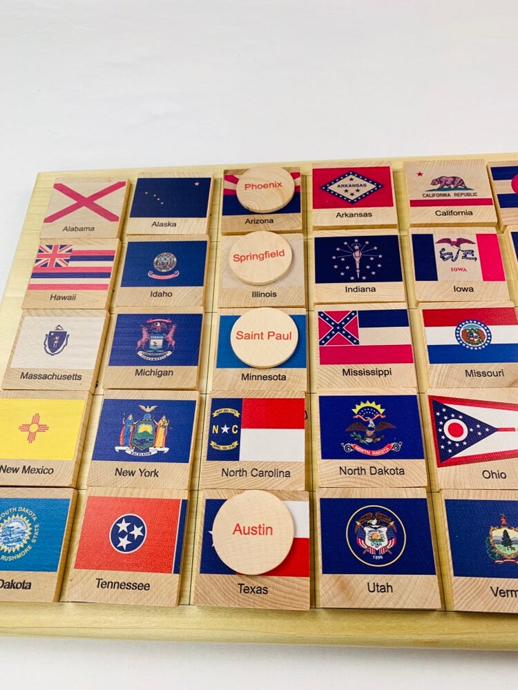 U.S. States learning set States and capitals State Flags | Etsy