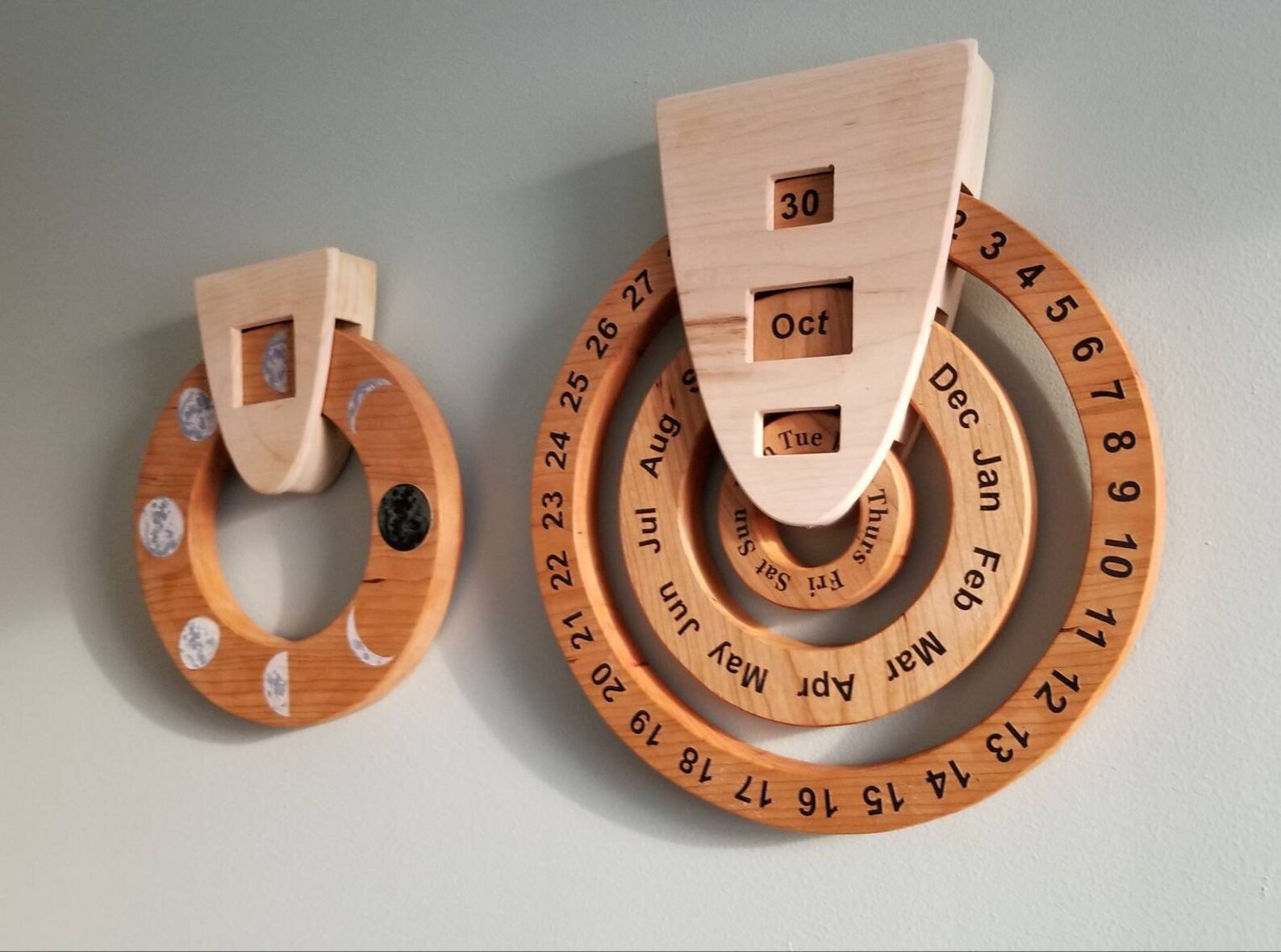 Calendario perpetuo calendario de madera calendario de fase - Etsy México